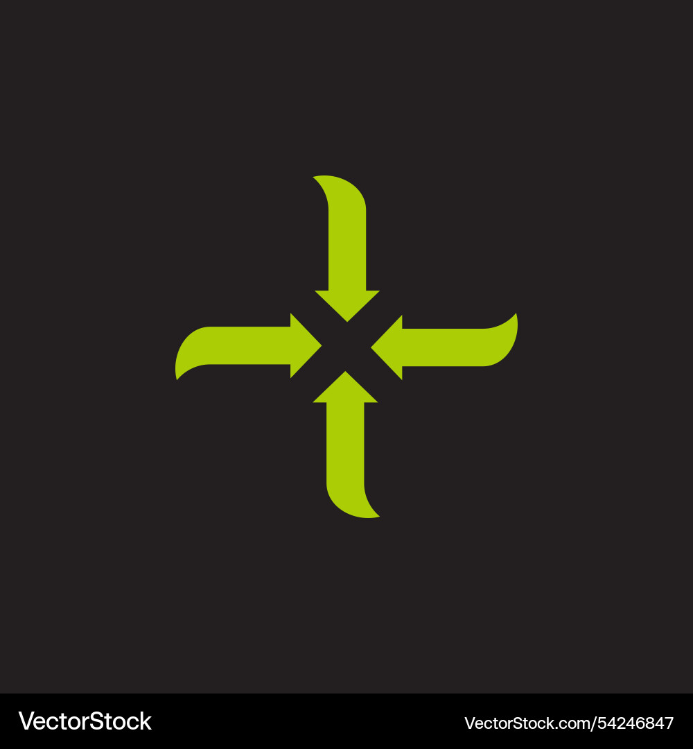 Plus medical center motion arrow simple logo Vector Image