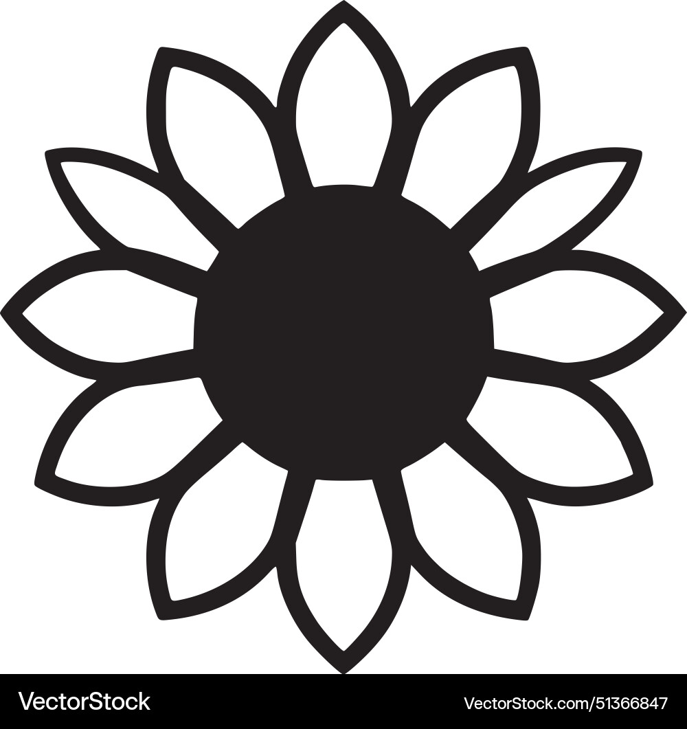 Sunflower - minimalist and simple silhouette Vector Image