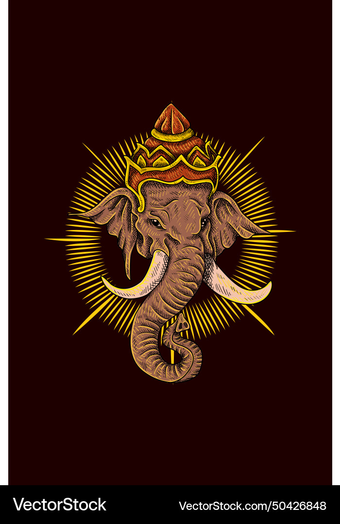 Elephant head Royalty Free Vector Image - VectorStock