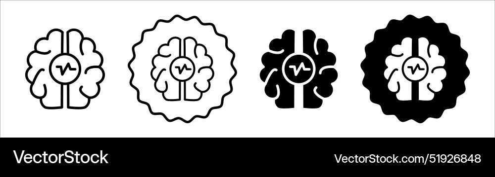 Epilepsy icon symbol set collection epilepsy Vector Image