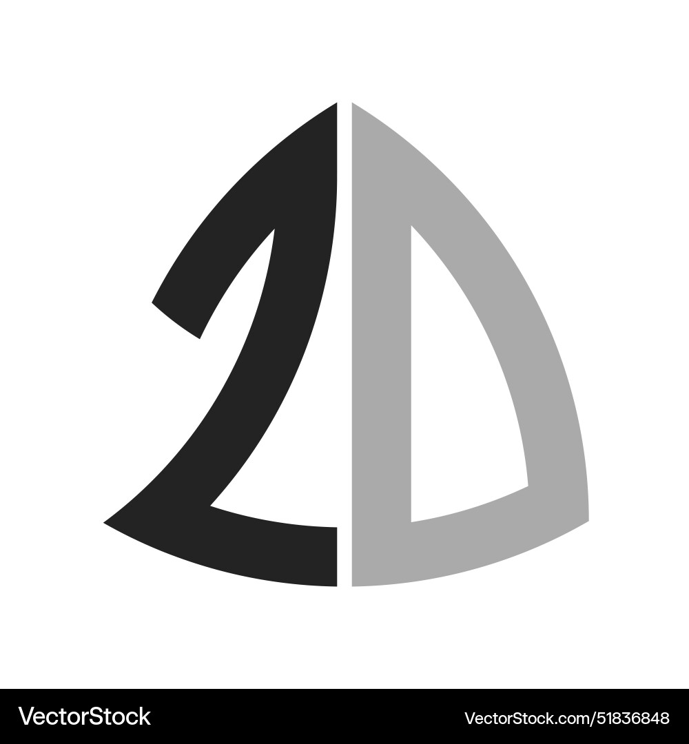 Modern creative zd logo design letter zd icon for Vector Image