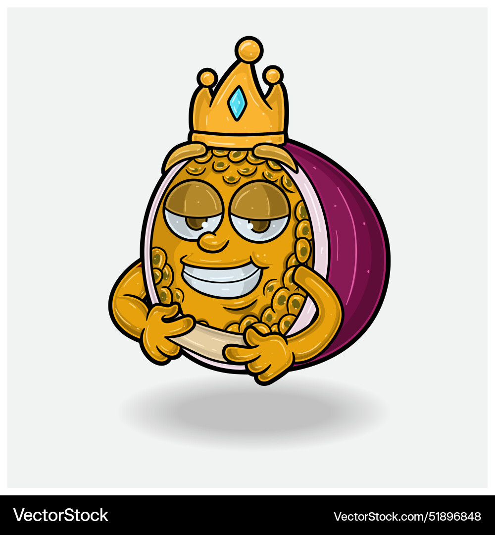 Passion fruit cartoon with love struck expression Vector Image