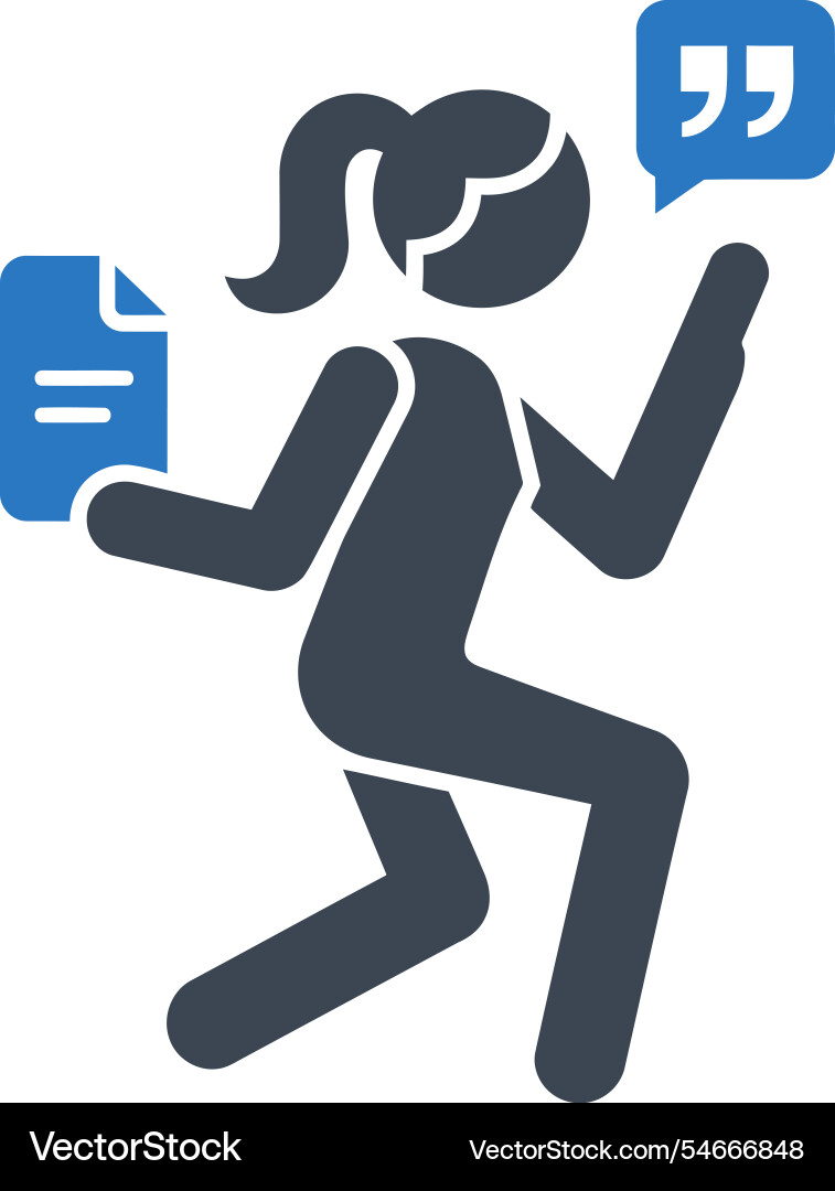 Person giving speech icon Royalty Free Vector Image