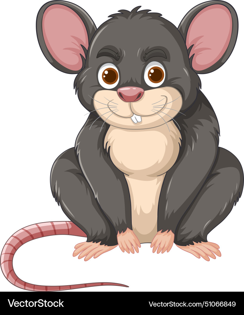 Adorable smiling mouse in a style Royalty Free Vector Image