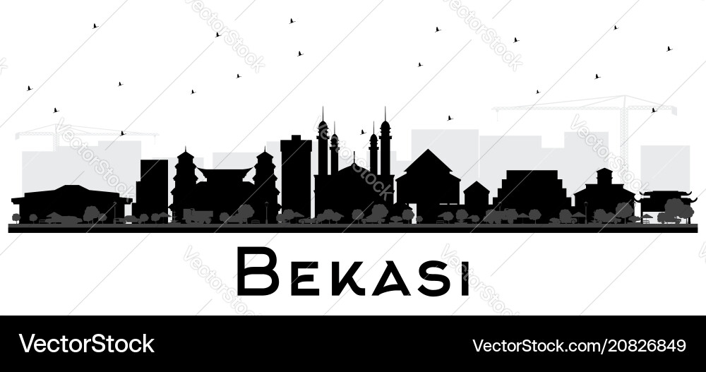 Bekasi City Skyline Silhouette Royalty Free Vector Image