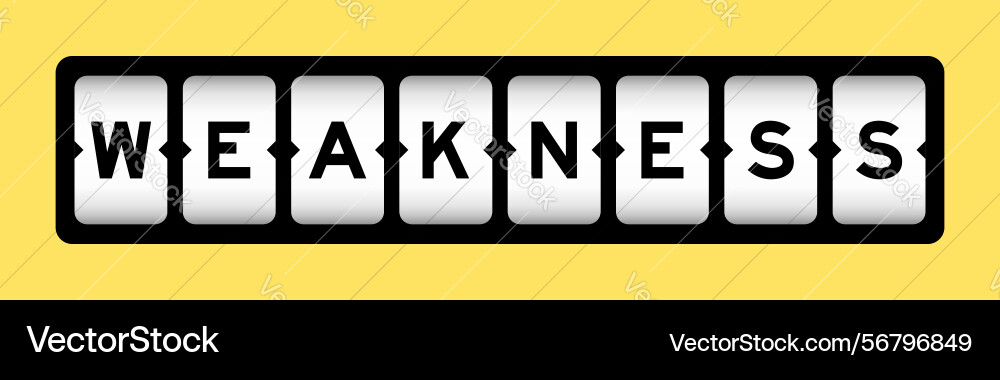 Black color in word weakness on slot banner Vector Image