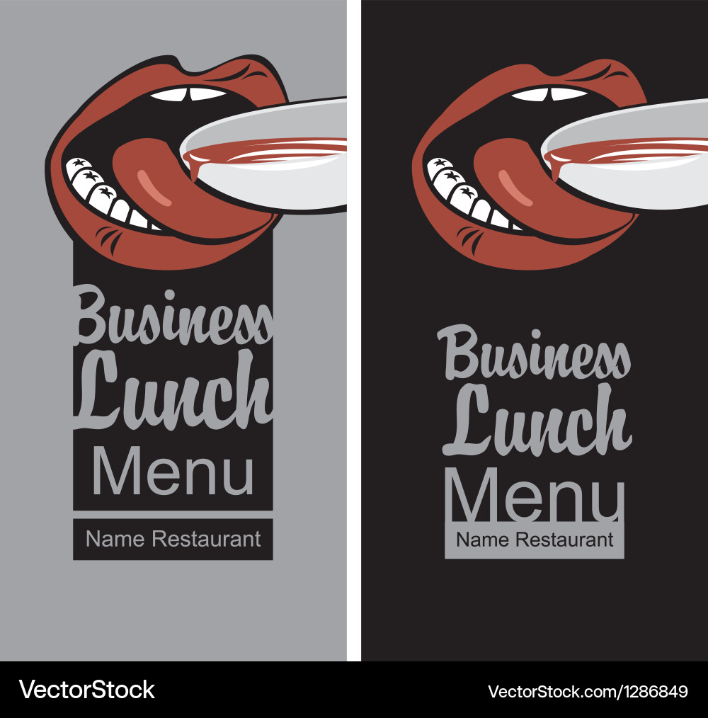 Business lunch menu Royalty Free Vector Image - VectorStock