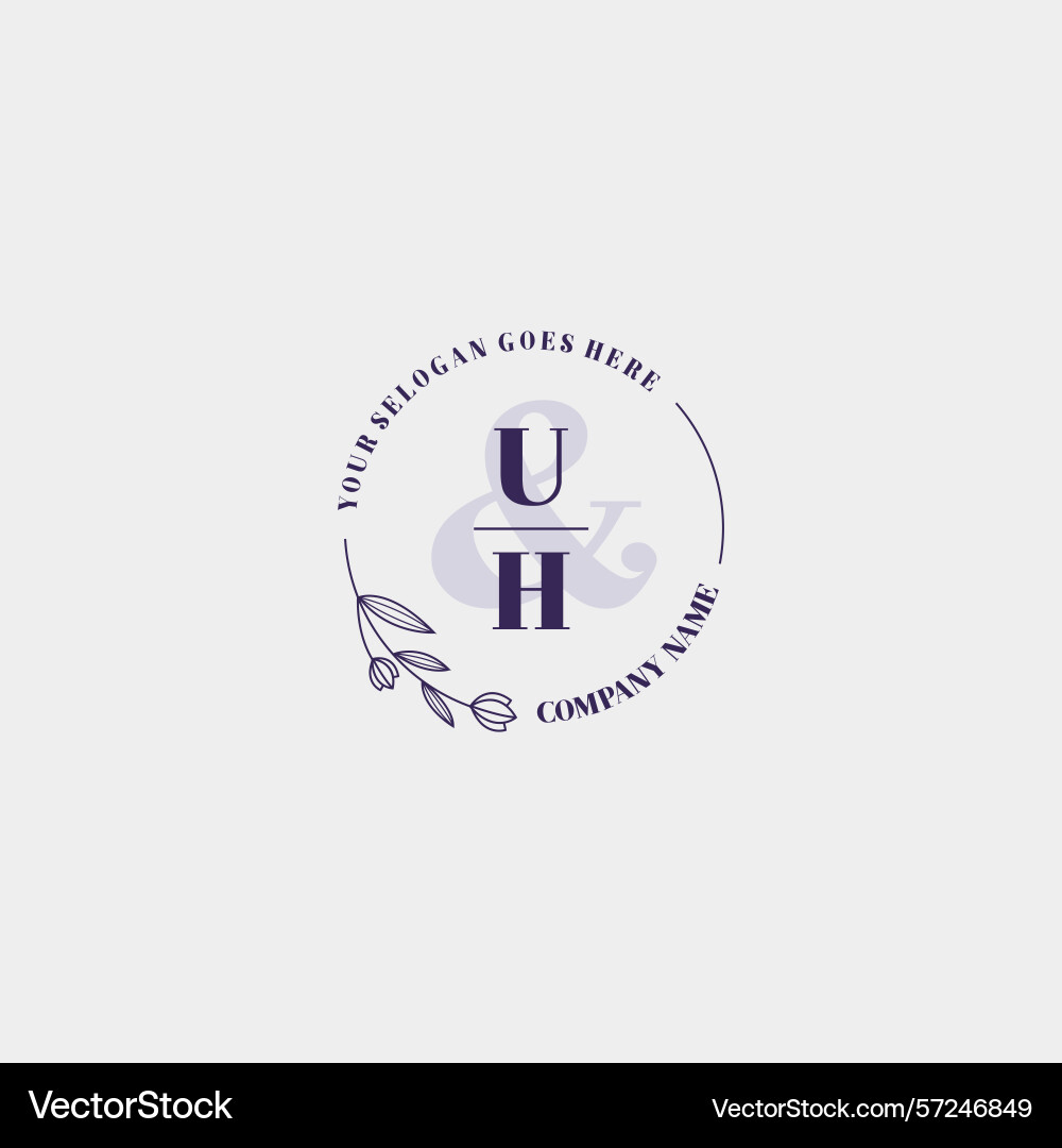 Elegant initial uh letter logos for boutique Vector Image
