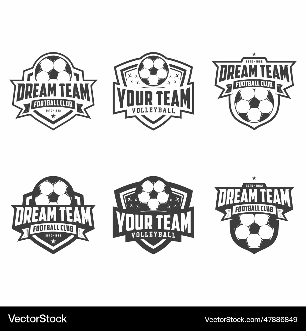 Fußball Logo Emblem Kollektionen Designs Vektorbild