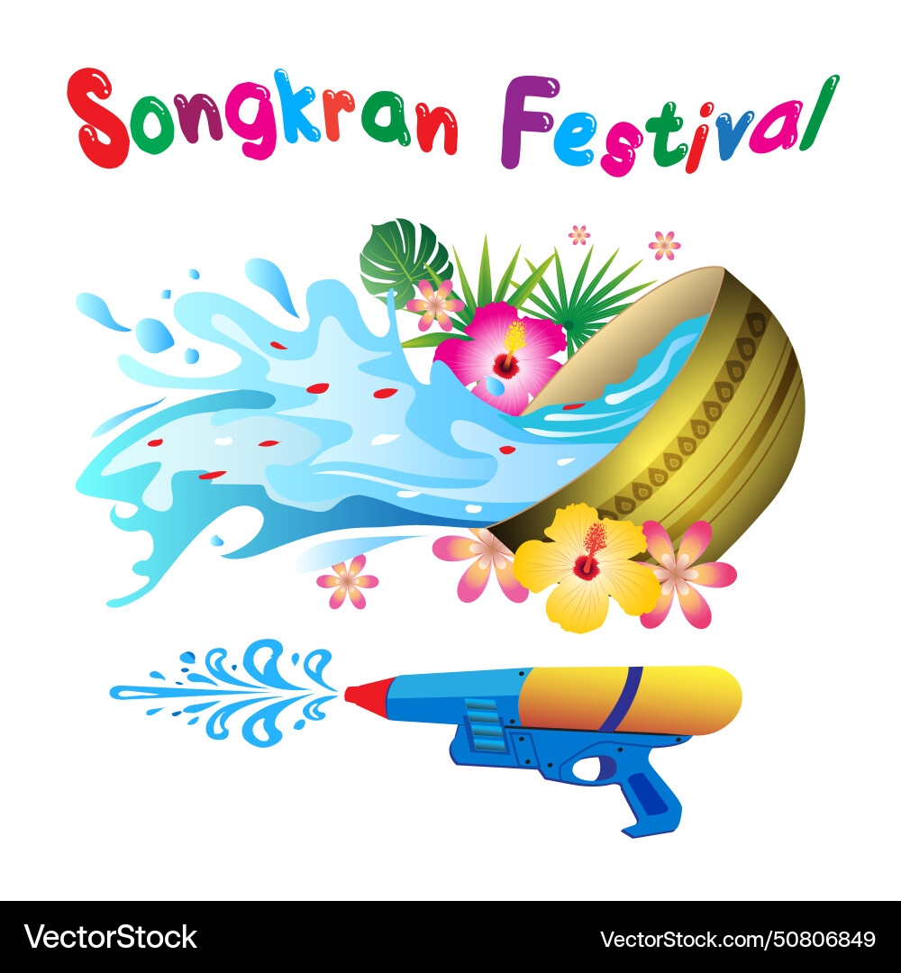 Happy songkran Royalty Free Vector Image - VectorStock