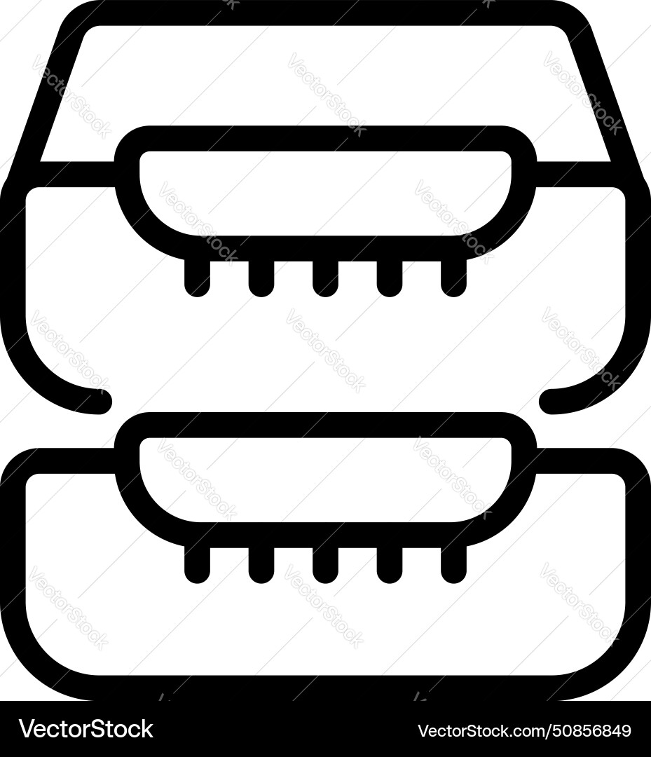 Horizontal paper tray icon outline Royalty Free Vector Image
