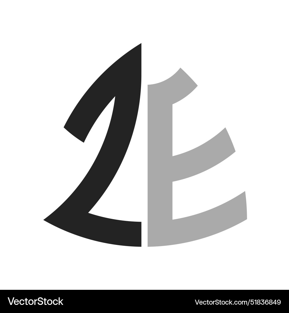 Modern creative ze logo design letter icon Vector Image