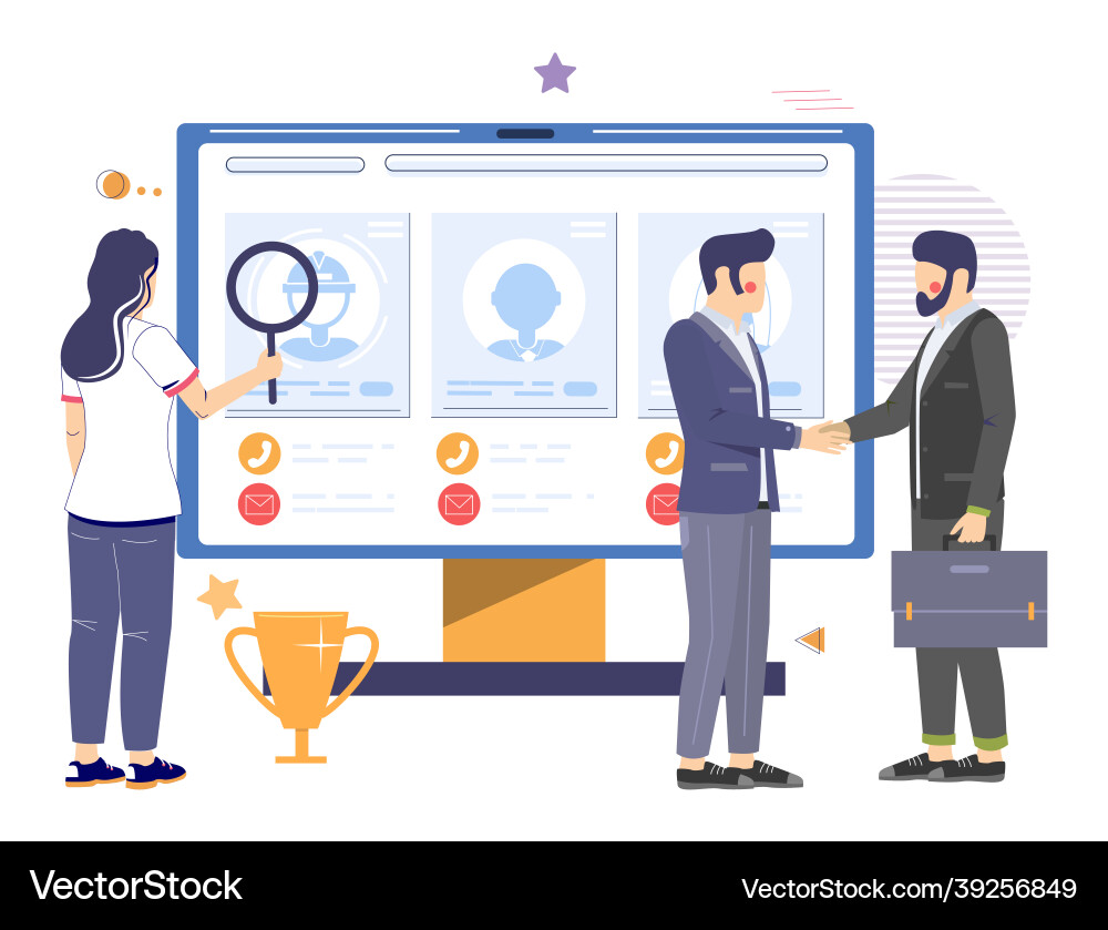 Online recruitment hiring human resources Vector Image