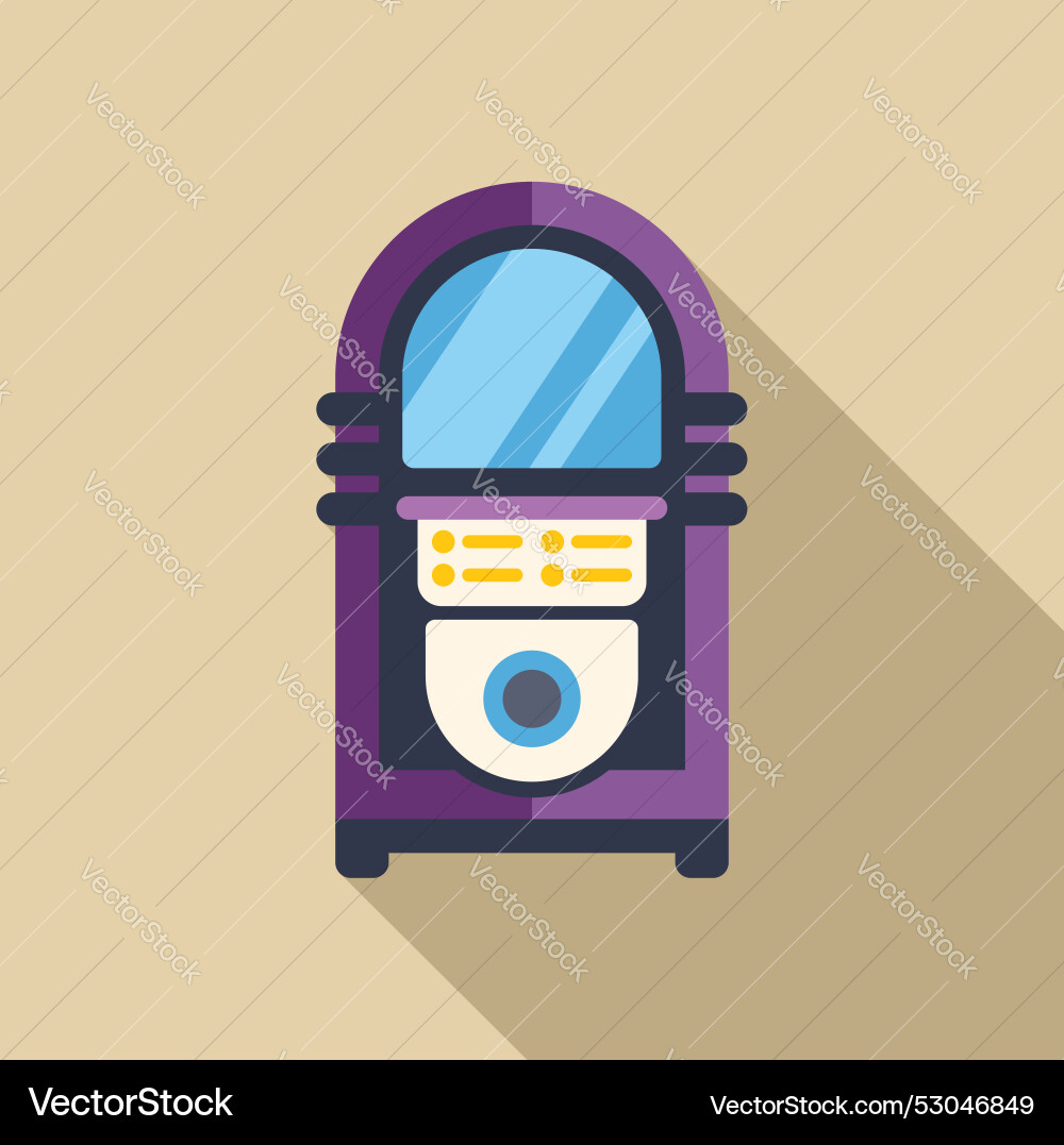 Purple jukebox casting long shadow on right side Vector Image