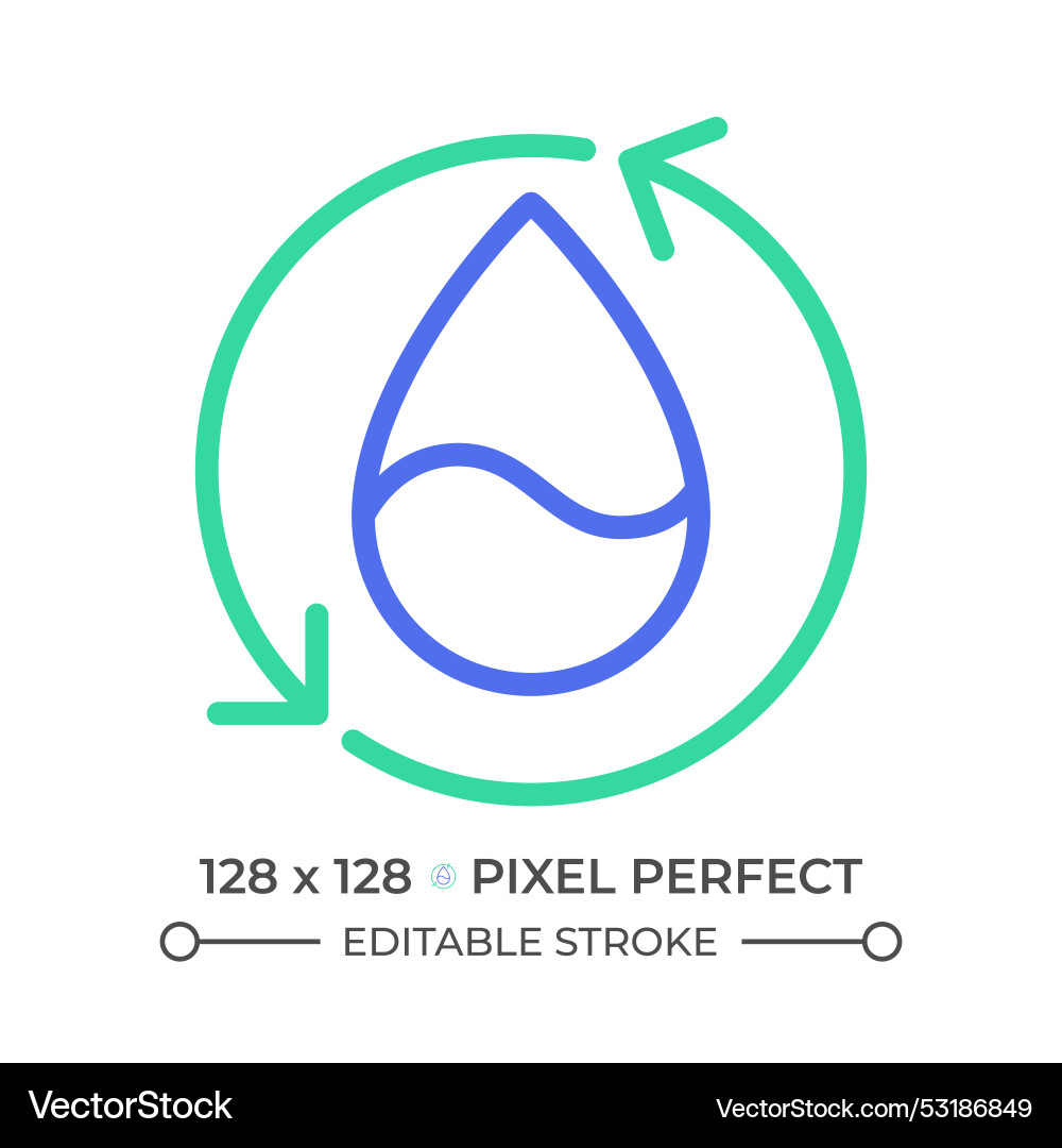 Reusing water two color line icon Royalty Free Vector Image