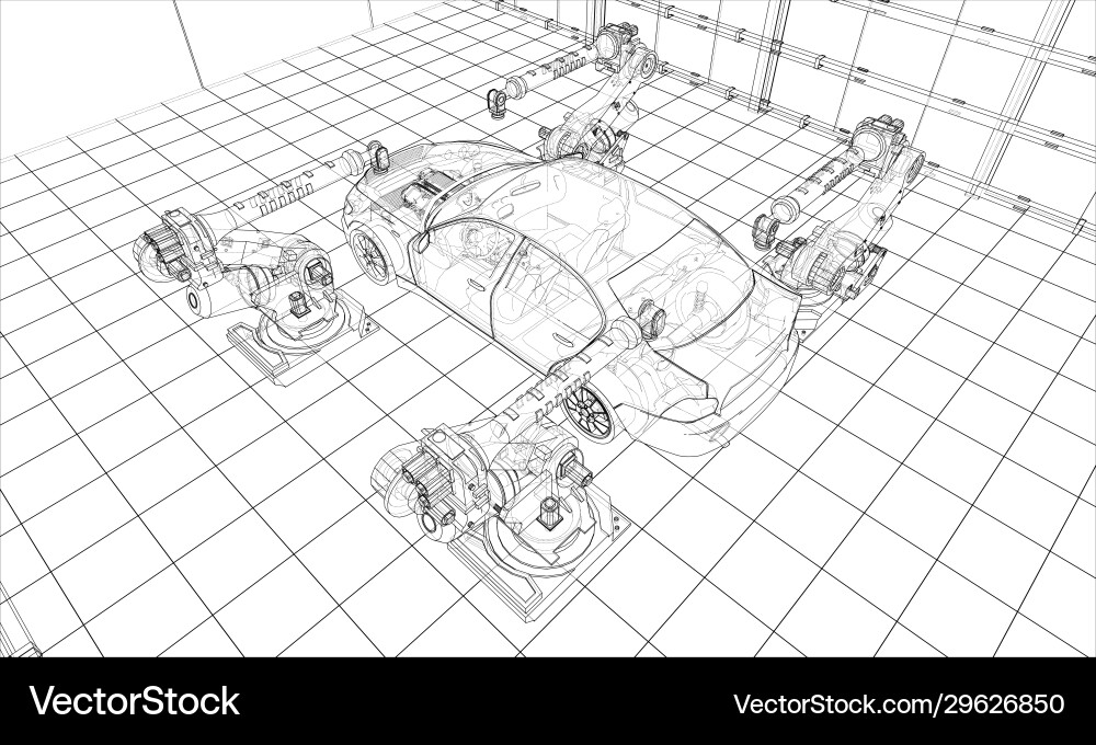 Assembly motor vehicle Royalty Free Vector Image