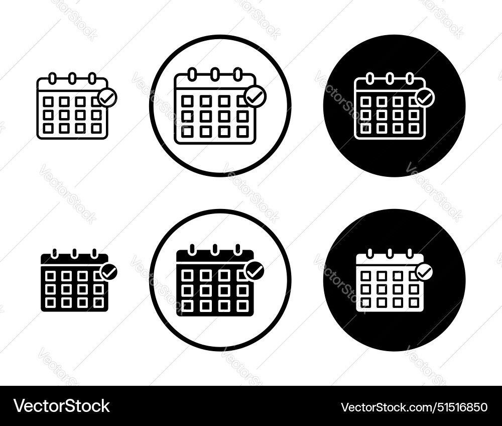 Calendar check icon Royalty Free Vector Image - VectorStock