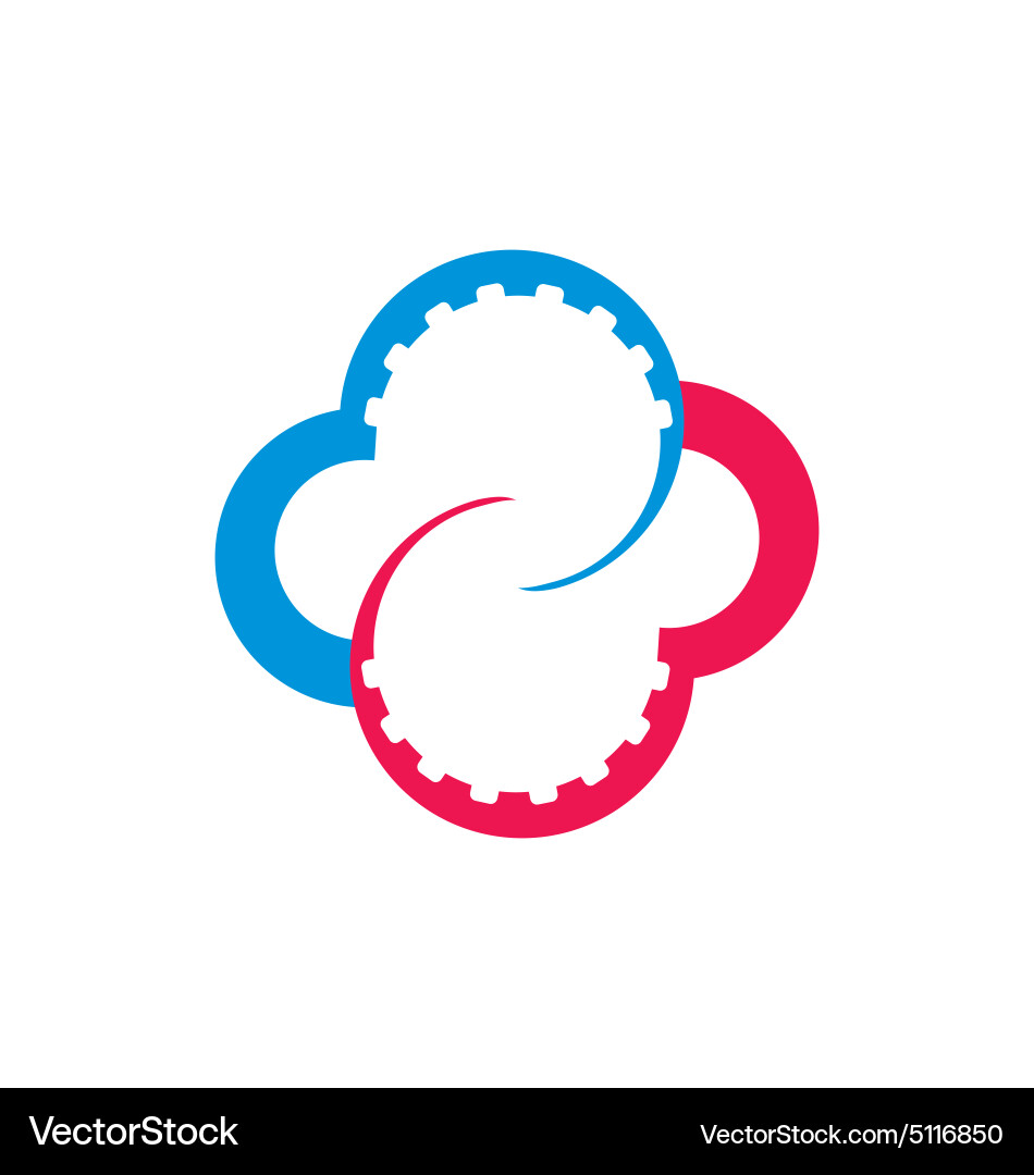 Circle work gear color business logo Royalty Free Vector