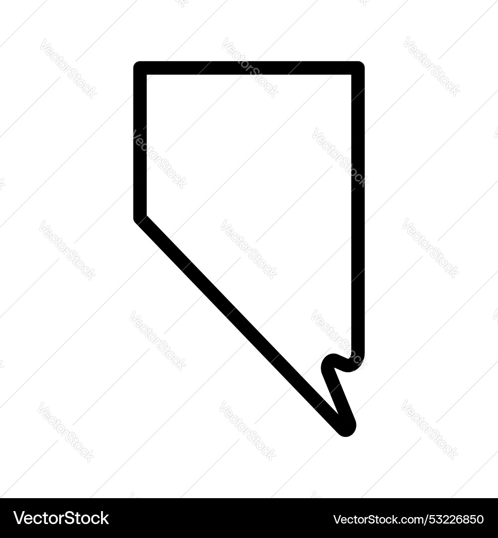 Nevada map icon set silhouette flat line Vector Image