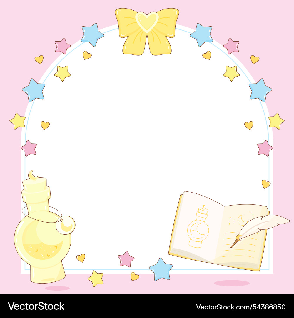 Pink philter potion class frame 1 Royalty Free Vector Image