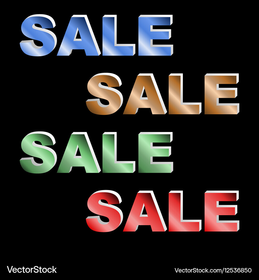 Sale letterings Royalty Free Vector Image - VectorStock