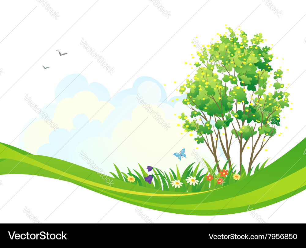 Spring tree background Royalty Free Vector Image