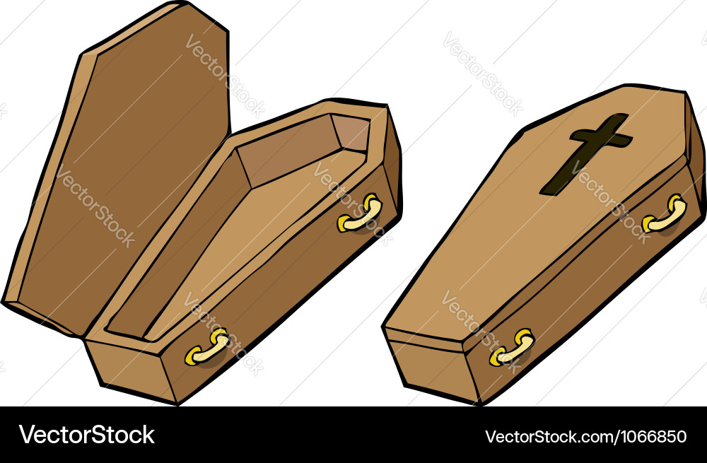 Two Wooden Coffins Royalty Free Vector Image - VectorStock
