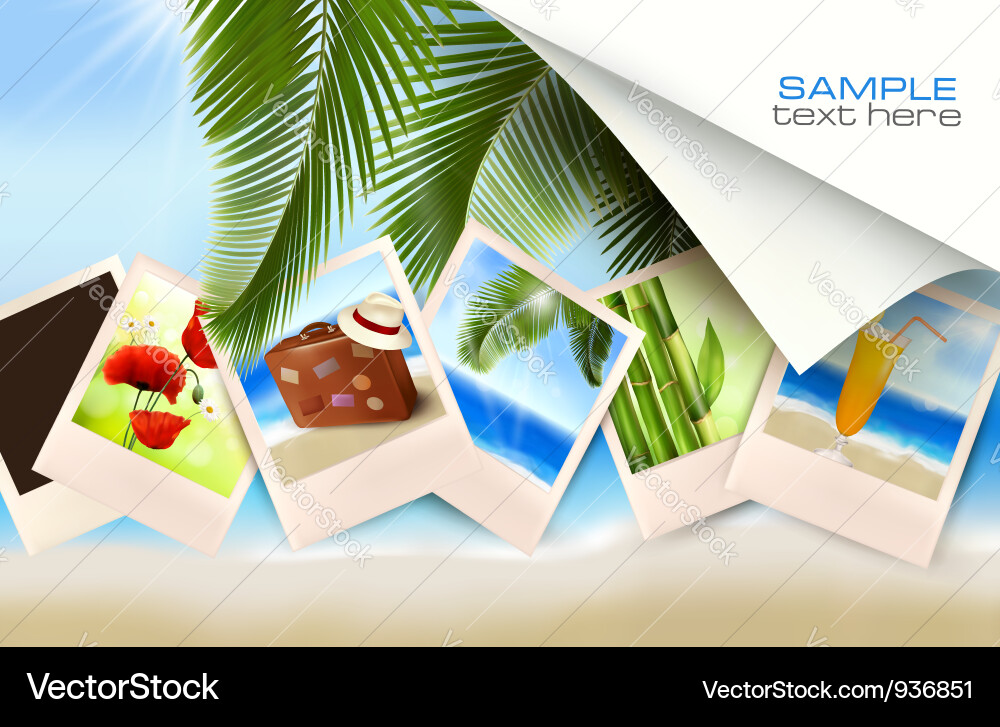 Background with photos Royalty Free Vector Image