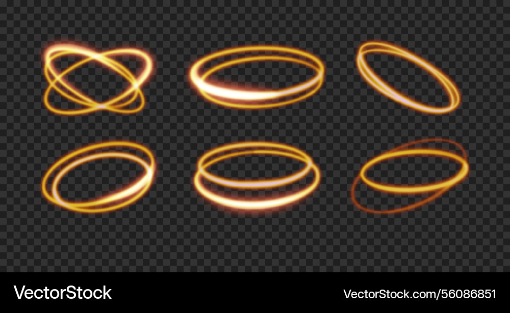 Bright thin and glowing golden halo Royalty Free Vector