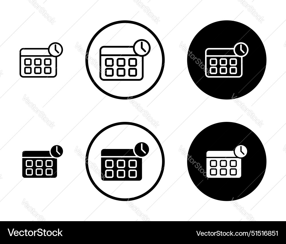 Calendar clock icon Royalty Free Vector Image - VectorStock