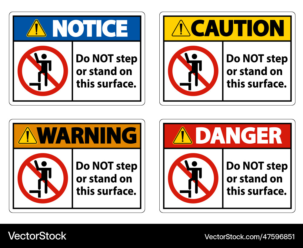 Do not step or stand on this surface Royalty Free Vector