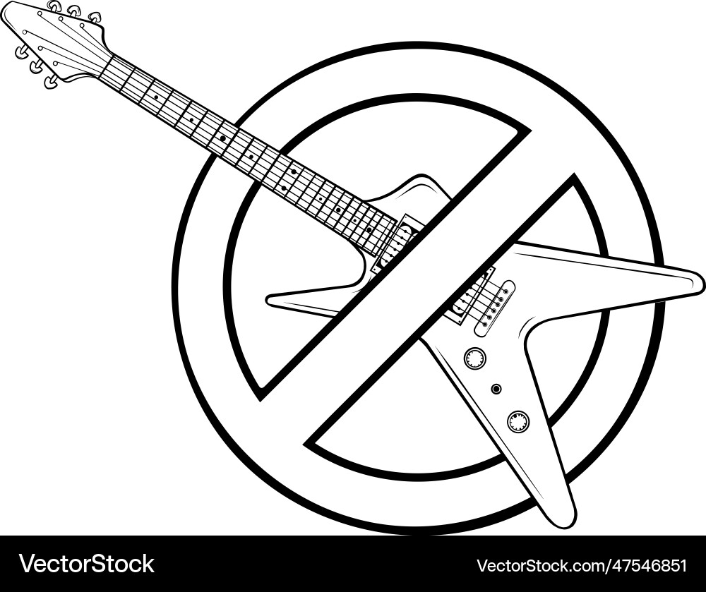 Electric guitar line art Royalty Free Vector Image