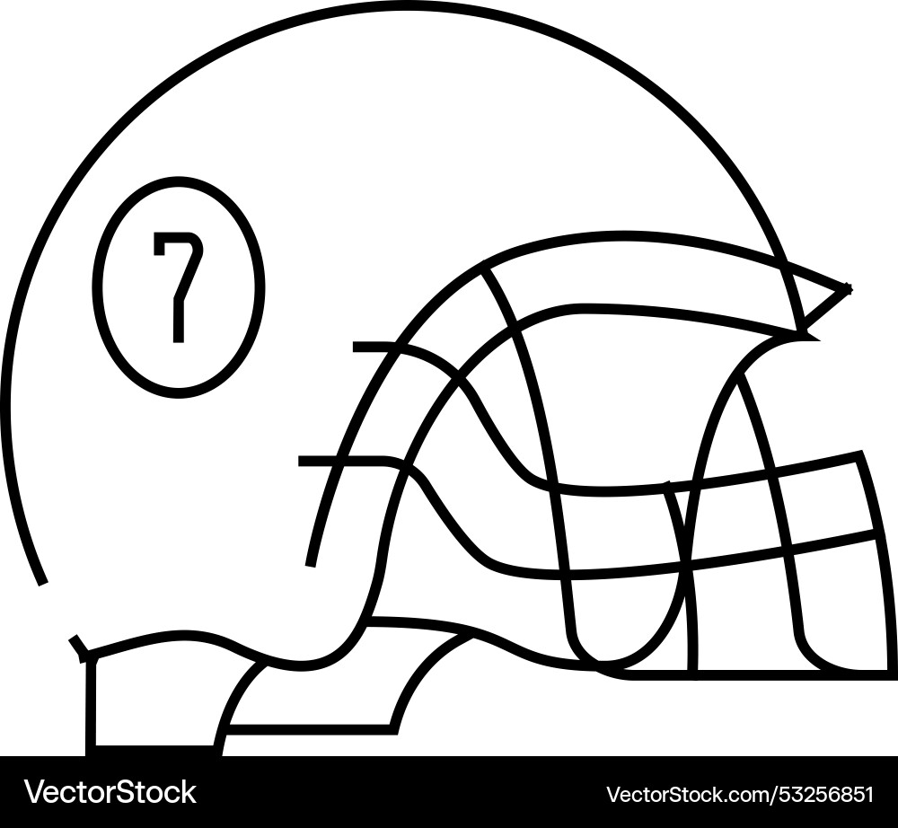 Helmet football player head protective accessory Vector Image