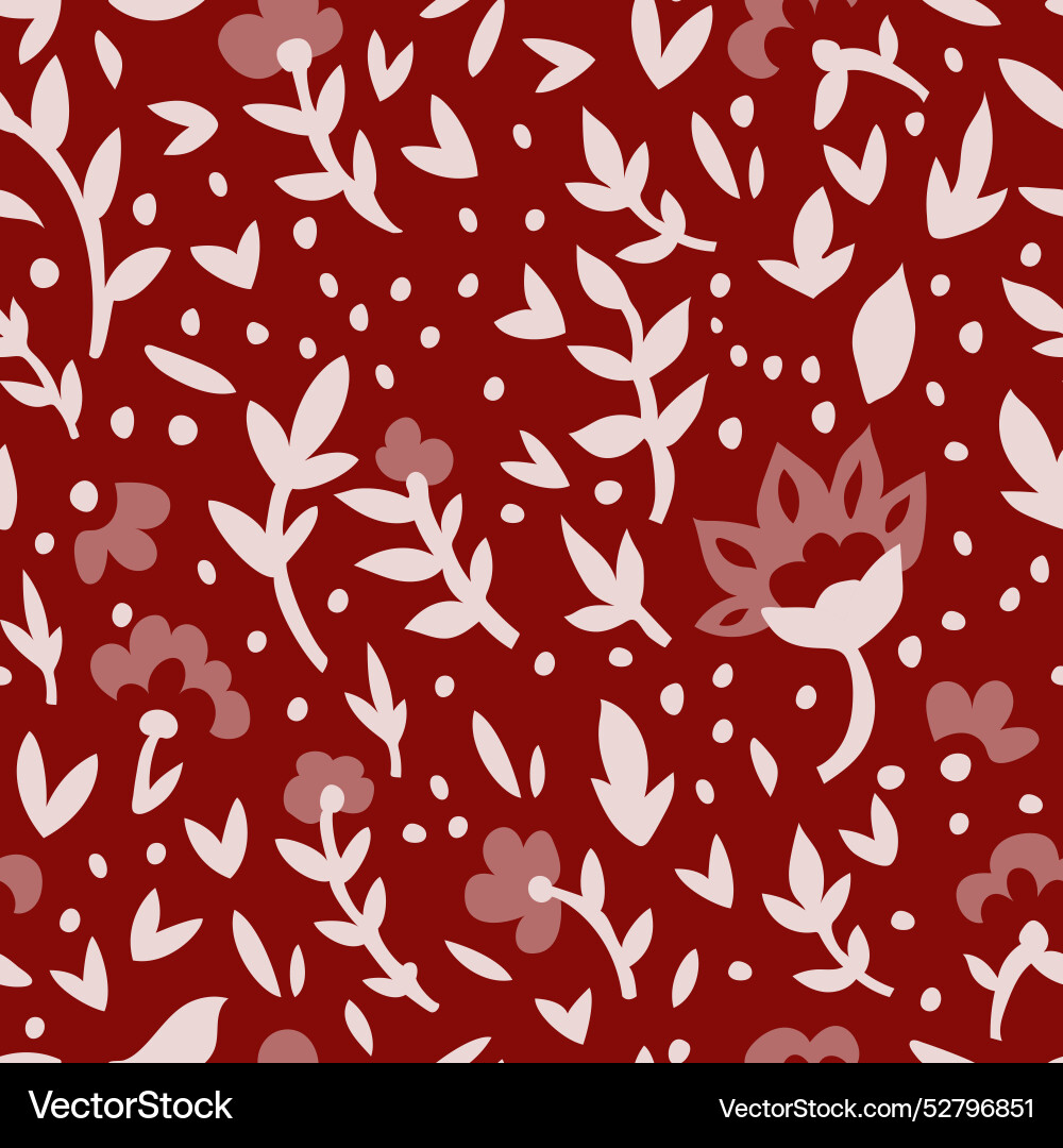 Red floral motif seamless pattern Royalty Free Vector Image