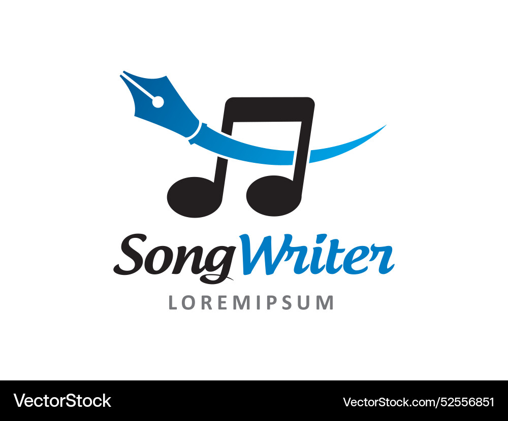 Song writer logo symbol or icon template Vector Image