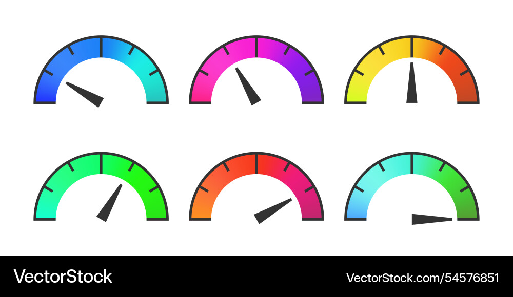 Speedometer gauge meter icons Royalty Free Vector Image