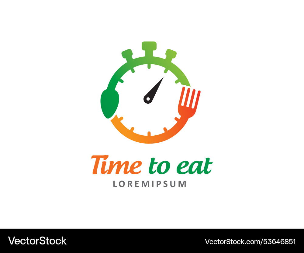 Time to eat logo symbol or icon template Vector Image