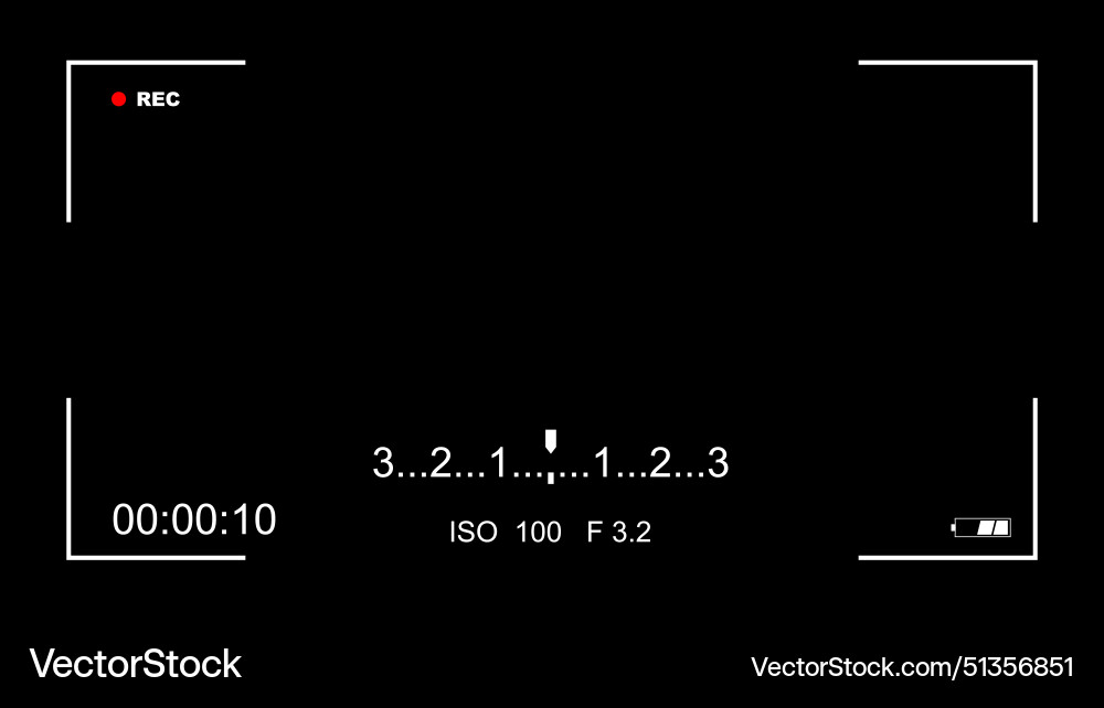 Video recording frame layout viewfinder camera Vector Image