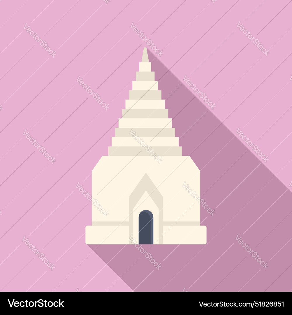 White pagoda building representing buddhist Vector Image
