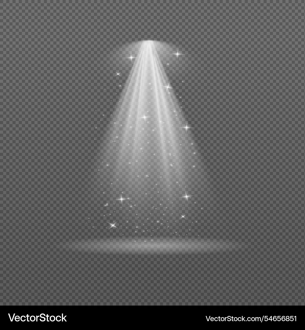 White spotlight with glowing sparkle Royalty Free Vector