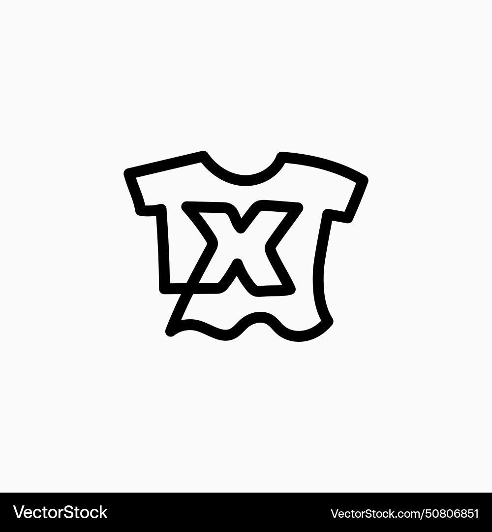X letter kid tee tshirt apparel clothing monogram Vector Image