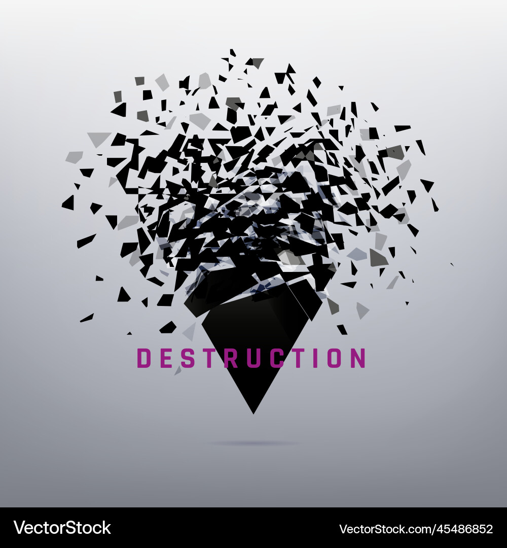 Abstract triangle fragments broken glass shatters Vector Image