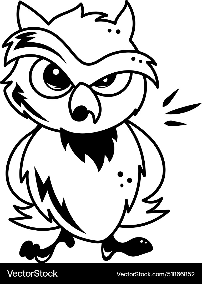 Angry owl Royalty Free Vector Image - VectorStock