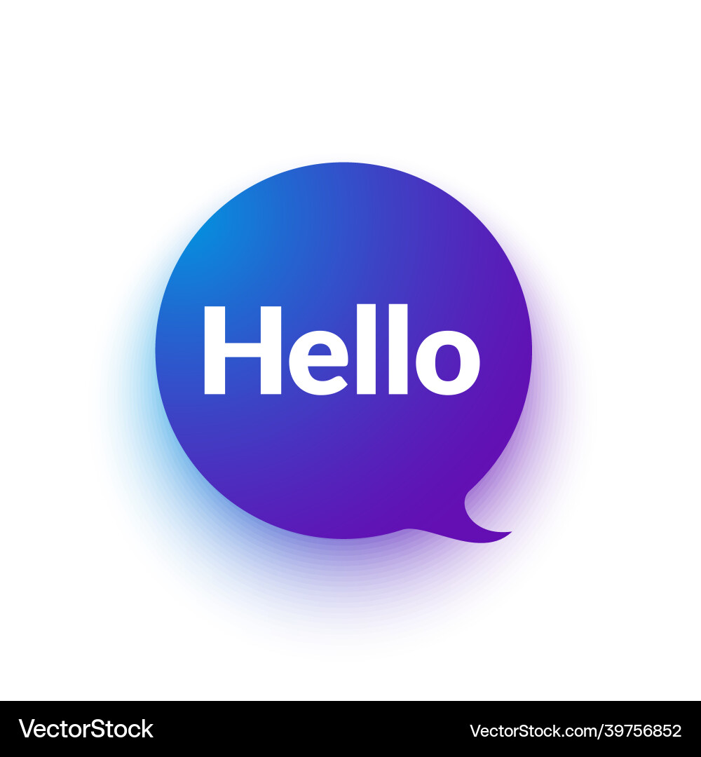 Colorful speechbubble with text hello Royalty Free Vector