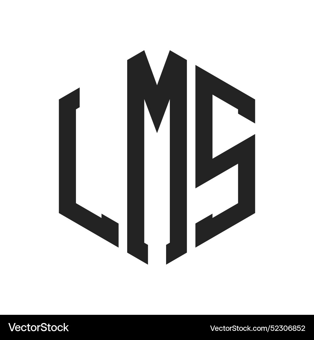 Lms logo design initial letter monogram Royalty Free Vector