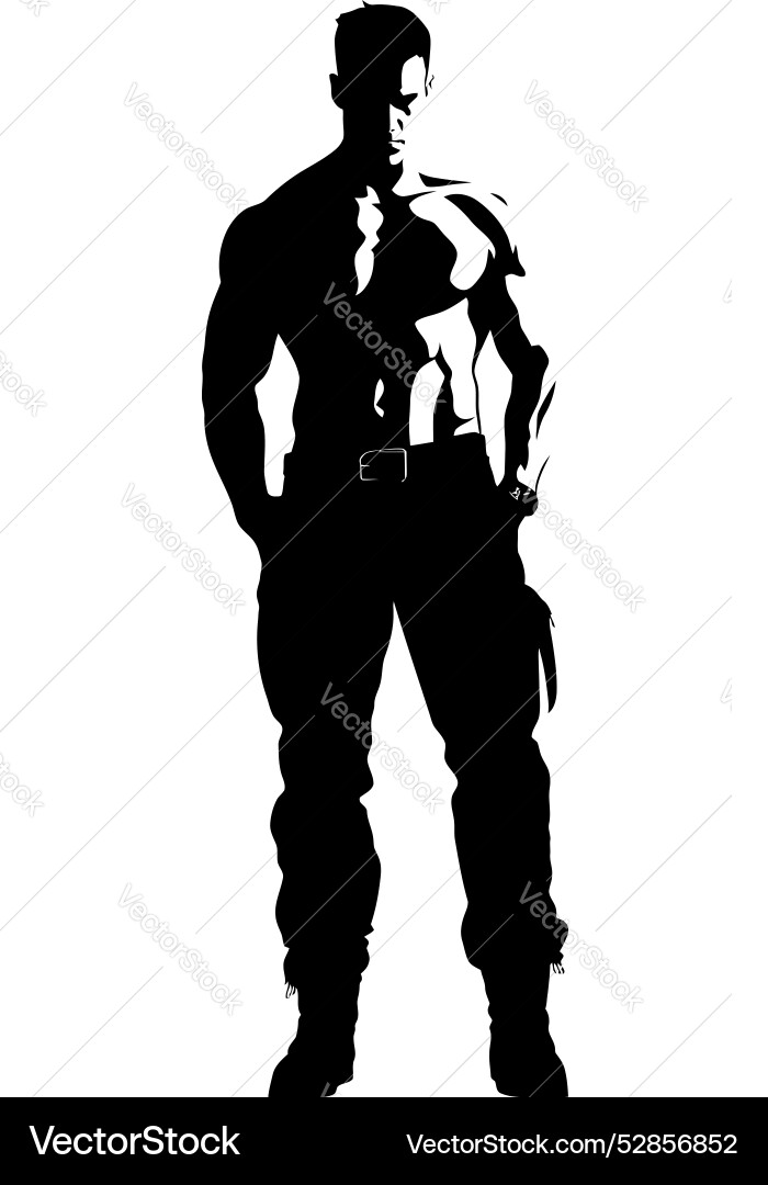 Muscled impact jeans pant design jeaned vigor Vector Image