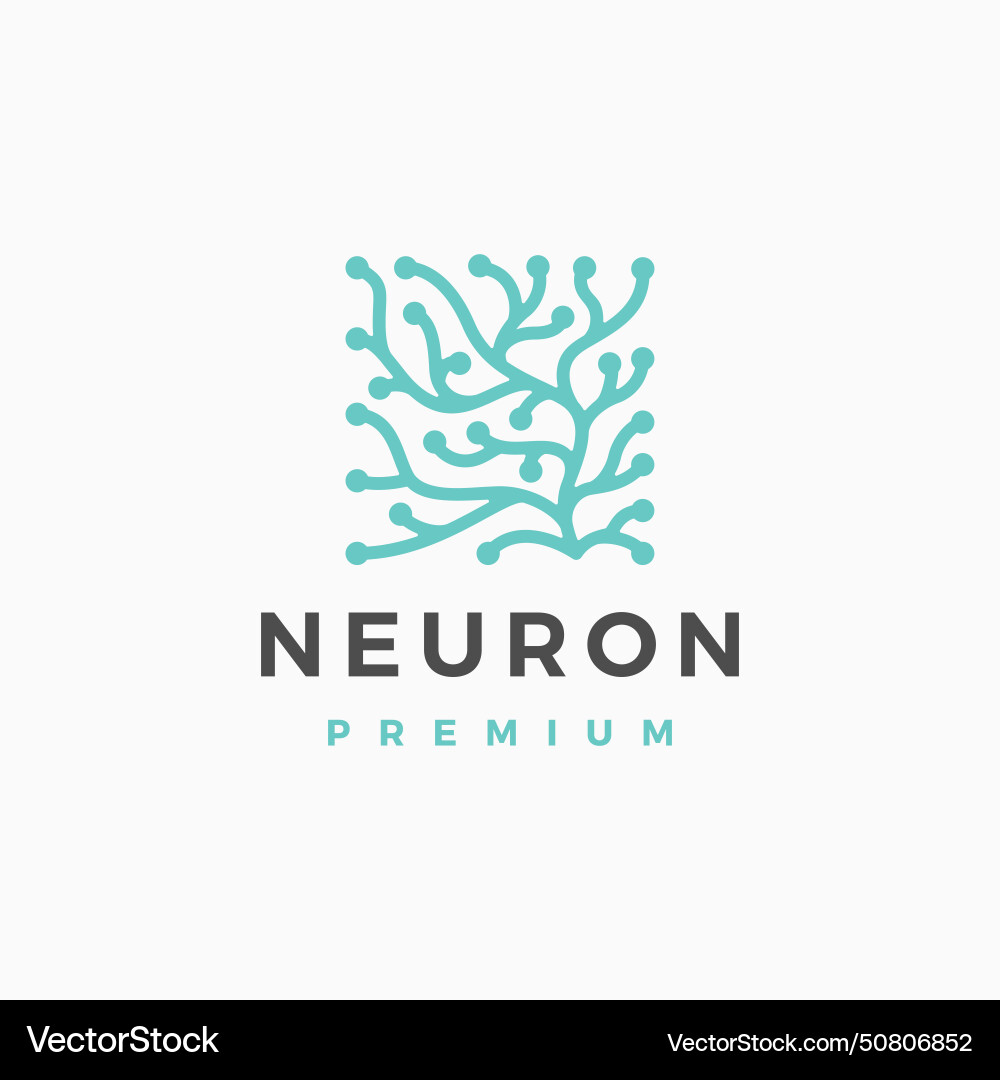 Neuron square seaweed logo icon Royalty Free Vector Image