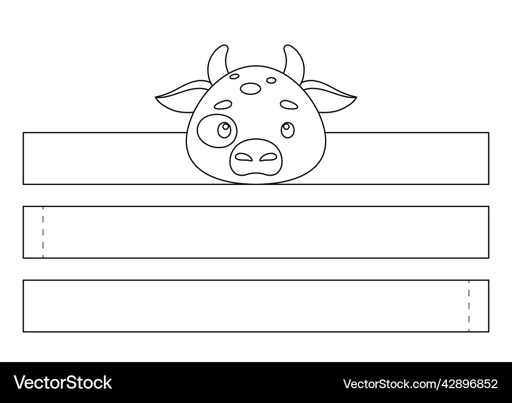 Printable cow paper crown fun accessory Royalty Free Vector