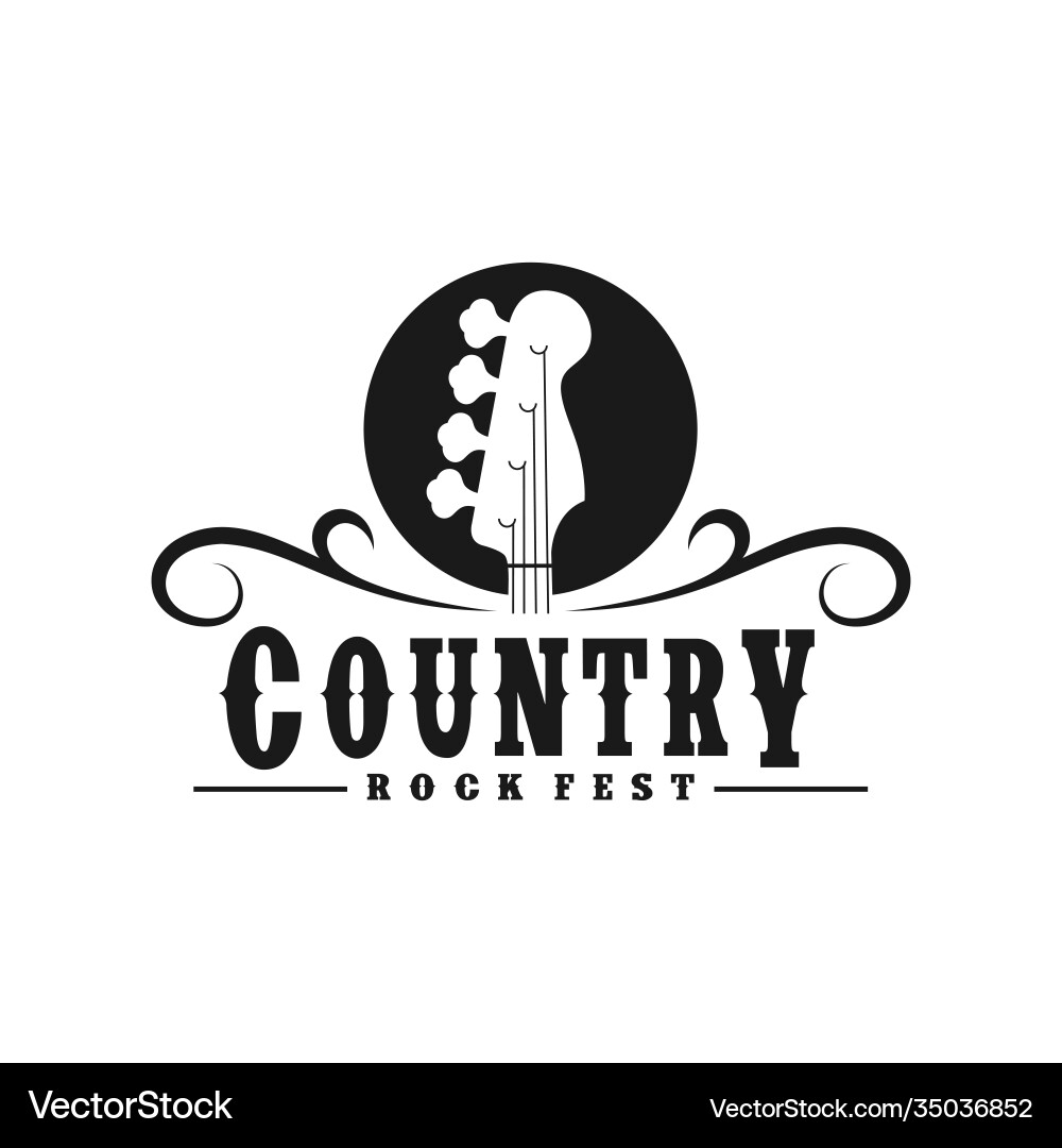 Retro Country Music Logo Royalty Free Vector Image