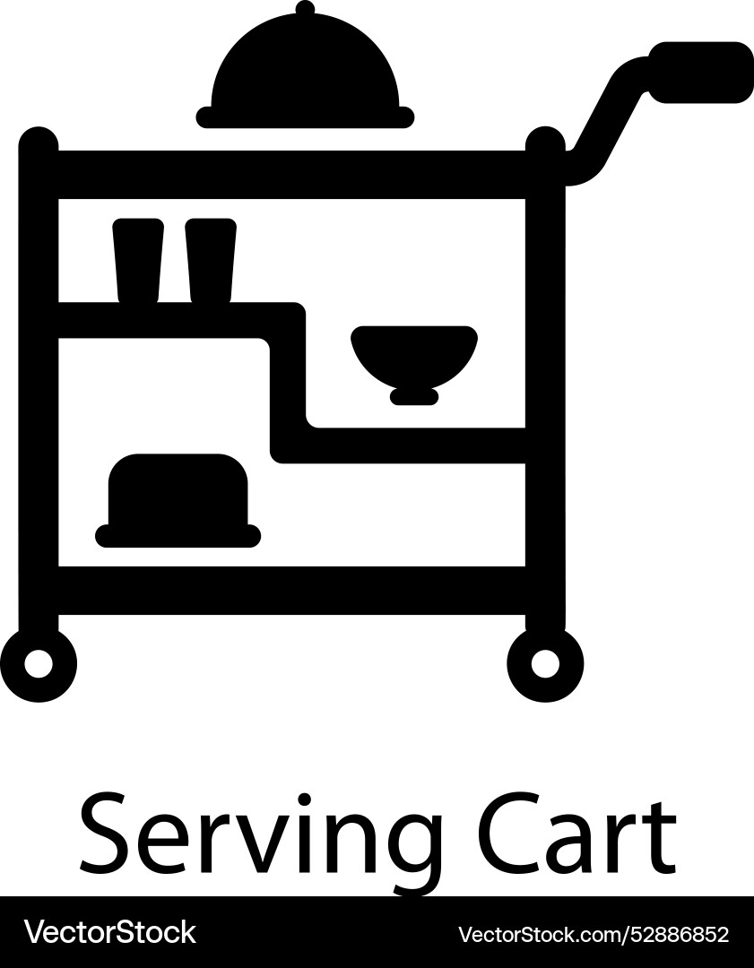 Serving cart Royalty Free Vector Image - VectorStock